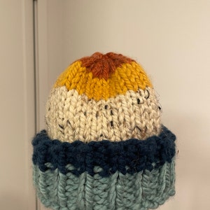 CUSTOM Multi-colored Beanies Hand Knit Chunky Beanies - Etsy