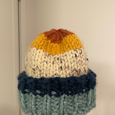 Custom Multi-colored Beanies Hand Knit Chunky Beanies Cozy ...