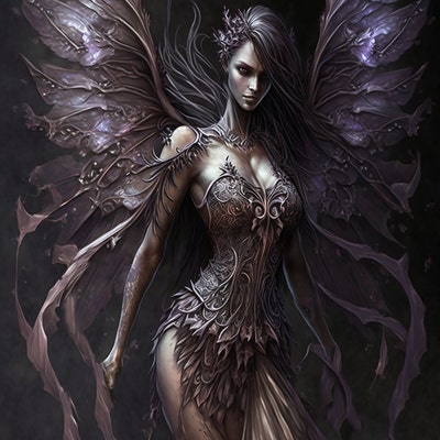 Dark Fairy Digital Download Gothic Fantasy AI Art Print Printable Image Stock Photo PNG ...