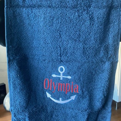 Black Nautical Anchor and Ship's Wheel Bath Towel,guest Towel,custom ...