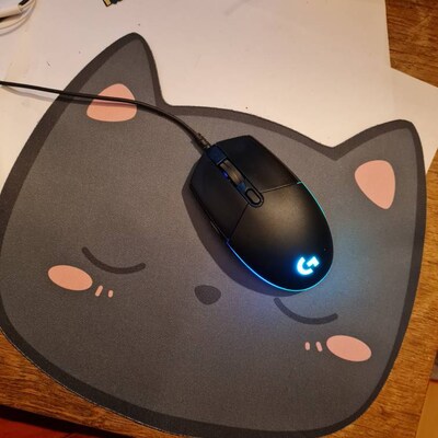 Kawaii Mousepad Cute Cat Mouse Pad, Kawai Anime Aesthetic, Black or ...