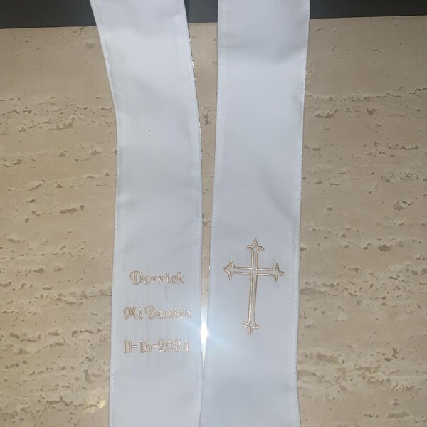 Custom Baptism Bundle - Bib, Stole, Towel and Shoes - Dedication, New ...