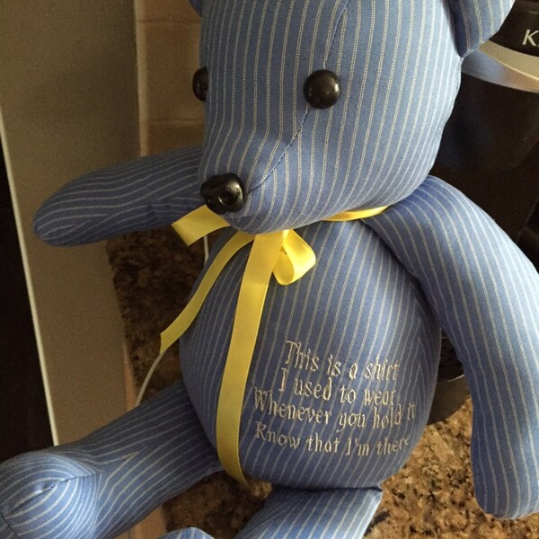 Keepsake Patchwork Memory Clothes Quote Shirt Bear Stuffed Plush Animal ...