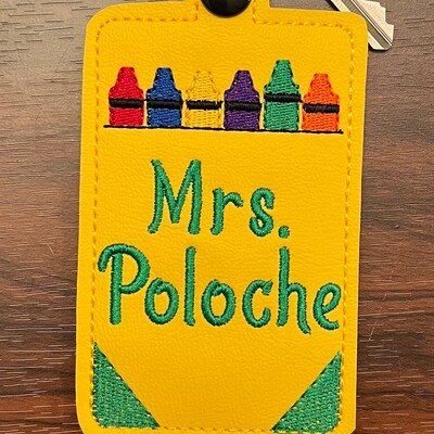 Personalized Crayon ID Badge Holder Pencil Employee ID - Etsy