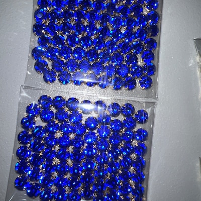 Red Rhinestone Trim, Red Crystal Gunmetal Set Applique, Long Tassels ...