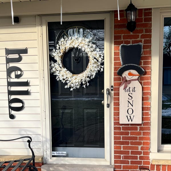 Wooden Snowman Porch Leaner Christmas Decor Winter Porch Decor - Etsy