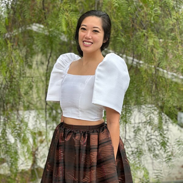 Philippine Dress. Custom and Made to Order. Handmade off White Chiffon ...