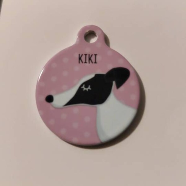 Greyhound Dog ID Tag for Greyhound Collar, Illustrated Dog Tags for ...