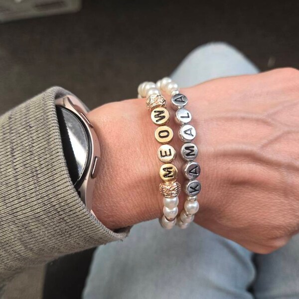 50% Donated to HARRIS 2024, Faux Pearl, Rose Gold Acrylic Letters and ...