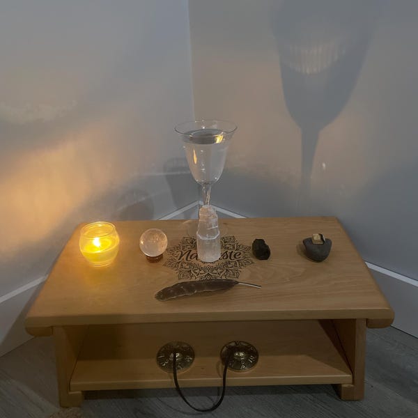 Mini Meditation Table, Puja Table, Small Natural Wood Table, Prayer ...