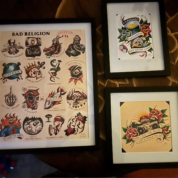 Rancid Tattoo Flash Poster - Etsy UK