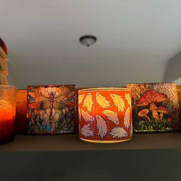 Enchanted Forest Mushroom Ceramic Tile - Mystical Home Decor | Peeping ...