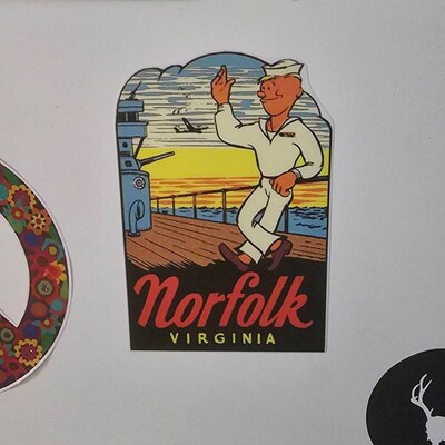 Vintage 1960's Style Atlanta GA Georgia Pin-up Girl Retro Travel Decal ...