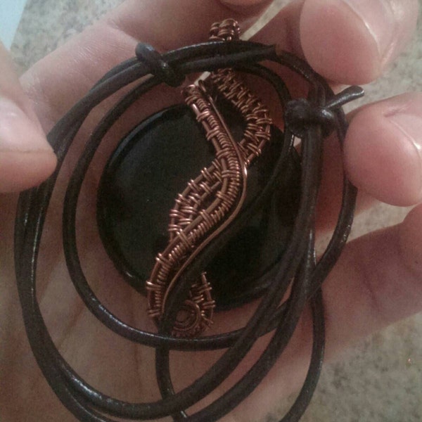 Crystal Skull Pendant Swarovski Astral Orange Wire Wrapped Copper Wire ...