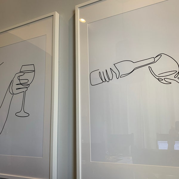 Bar Cart Print Set | Printable Wall Art | Line Drawing | Minimal Decor ...