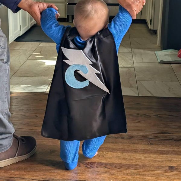 SUPERHERO POWER CAPES, Single-sided With Emblem and Initial - Etsy