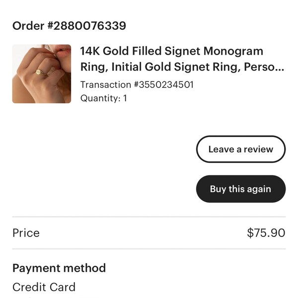14K Gold Filled Signet Monogram Ring, Initial Gold Signet Ring ...