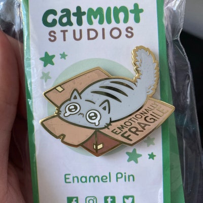 Emotionally Fragile Hard Enamel Pin Cute Self Care Anxiety Lapel Pin ...