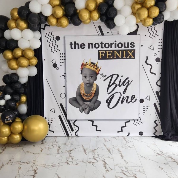 Notorious BIG 1st Birthday Backdrop - Photo Backdrop for Baby's 1st ...