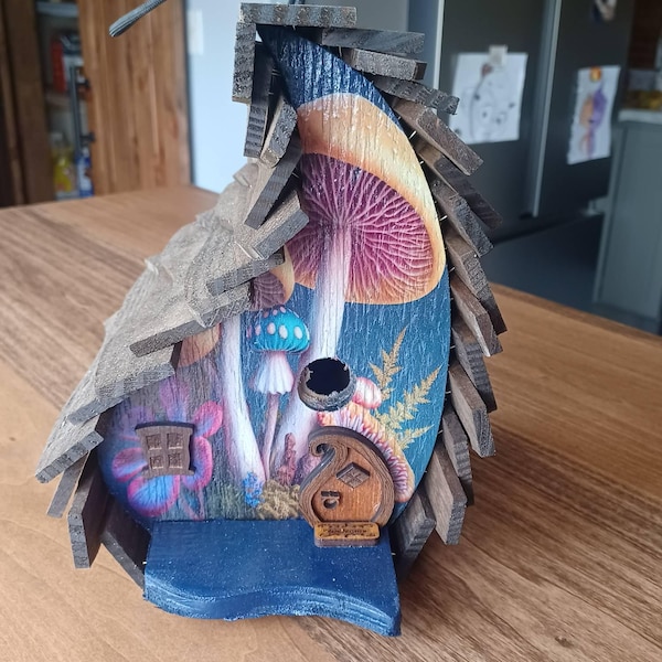 BIRDHOUSE, Funky Birdhouse, Mushroom Birdhouse, Unique Birdhouse, Large ...