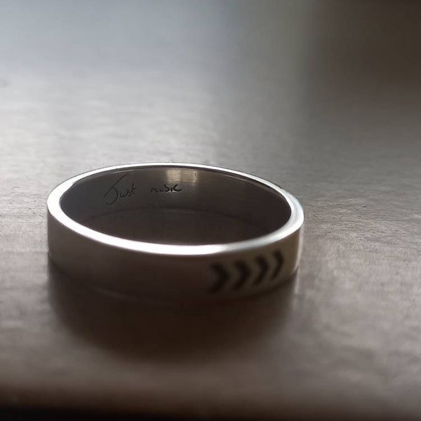 Personalized Engraved Handwriting Ring • Wide Handwriting Band • Custom ...