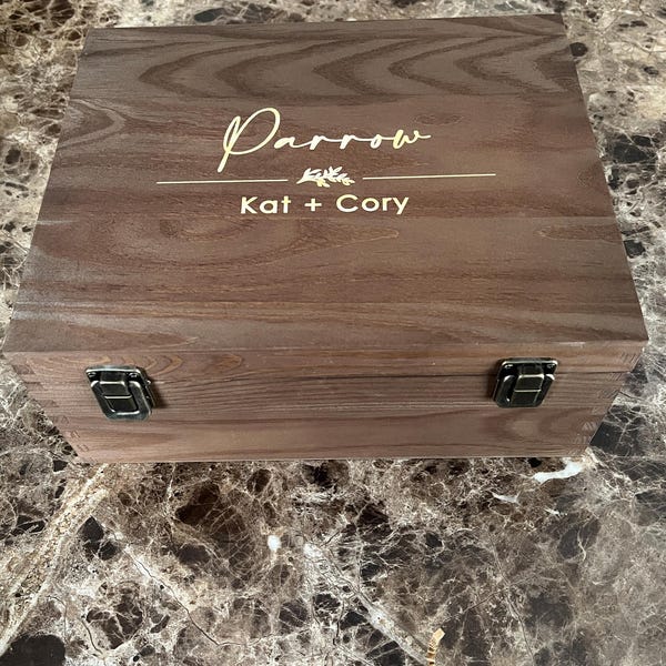 Personalized Wooden Gift Box, Engraved Name Box, Wooden Keepsake Box ...