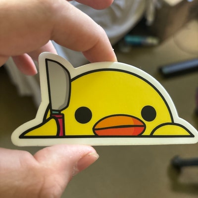 Duck With Knife Peeker Sticker Decal Duck Peek A Boo Sticker Waterproof ...