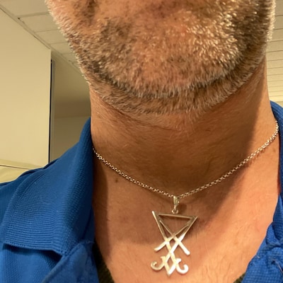 Solid 925 Sterling Silver Brimstone Leviathan Cross Sigil Sulfur Symbol ...