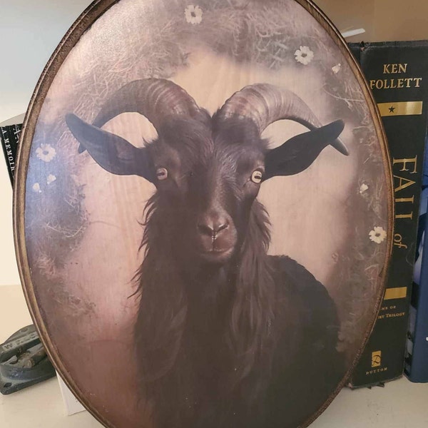 Black Phillip Goat Victorian Wall Art - Vintage Style Animal Art ...