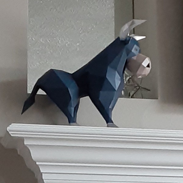 Bull Papercraft Sculpture, Printable 3D Puzzle, Papercraft Pdf Template ...