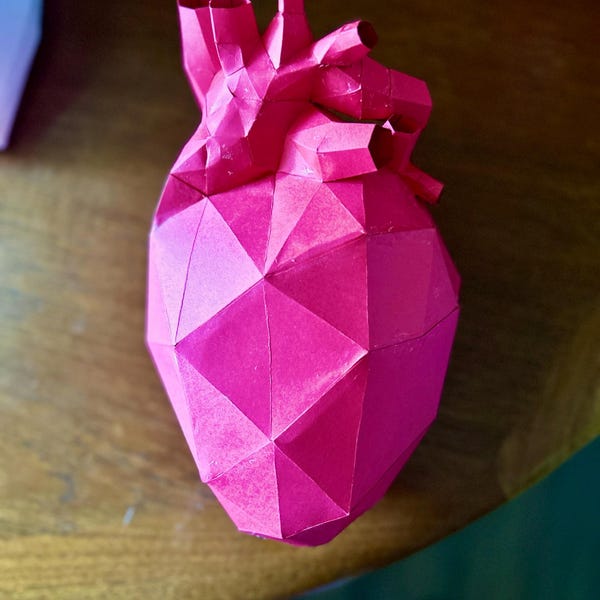 Papercraft Human Heart Template – Low Poly 3D Model (PDF, SVG, DXF) - Etsy