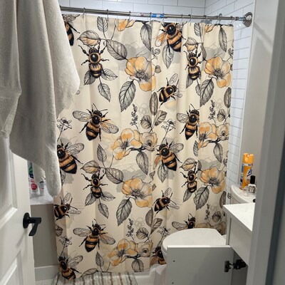 Bee Lover's Shower Curtain for Bathroom, Whimsical Bathroom Decor, Bee ...