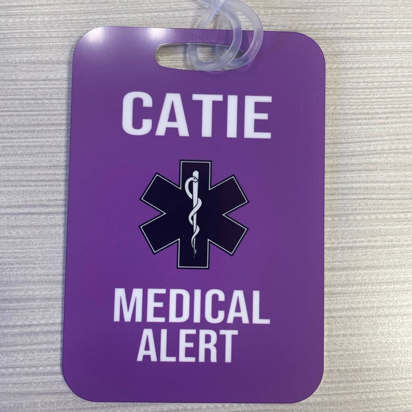 Medical Alert Bag Tag, Medical Alert ID, Personalized Medical Alert ...