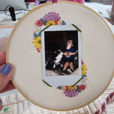 Instax Mini Polaroid Picture Frame Hand Embroidery Pattern Digital ...