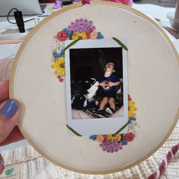 Instax Mini Polaroid Picture Frame- Hand Embroidery Pattern- Digital ...