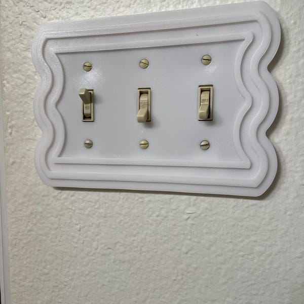 Geometric Wavy Line Light Switch Plate Cover, Decorative Wall Light ...