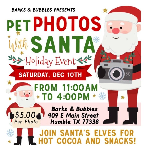 Photos With Santa Flyer Editable Template, Picture With Santa, Holiday ...