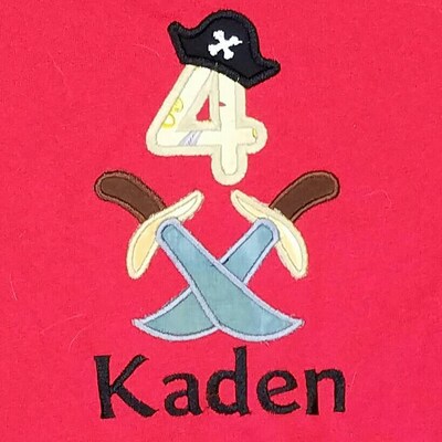 Pirate Applique Numbers. Pirate Numbers Embroidery. Birthday Number ...