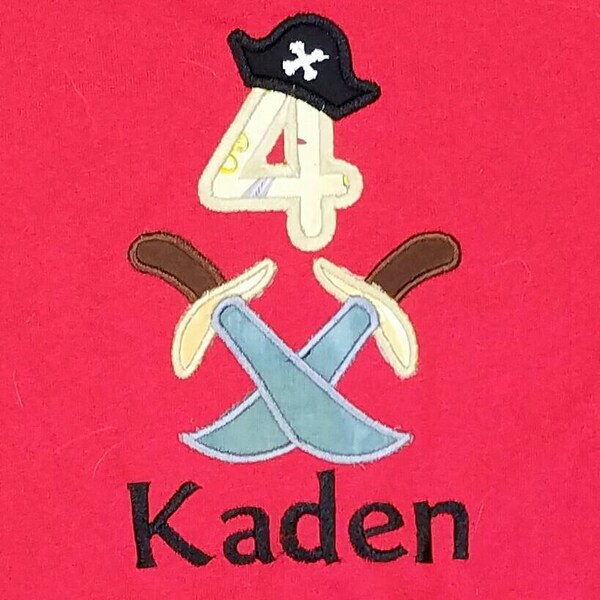 Pirate Applique Numbers. Pirate Numbers Embroidery. Birthday Number ...