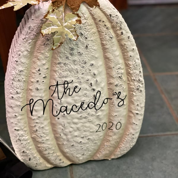 Personalized Pumpkin Vinyl Decal, Monogram and Name , Pumpkin Decor ...