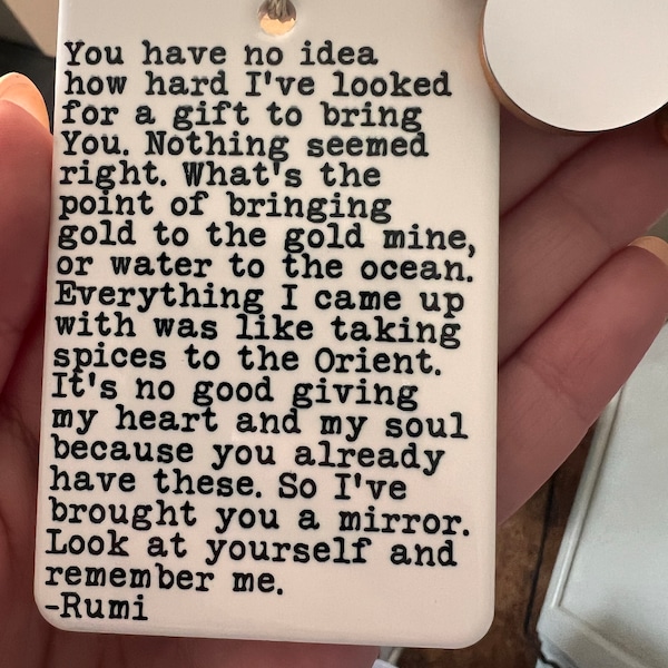 Rumi Ceramic Wall Tag • Rumi Poem • Rumi Wall Art • Rumi Gifts • Gift ...