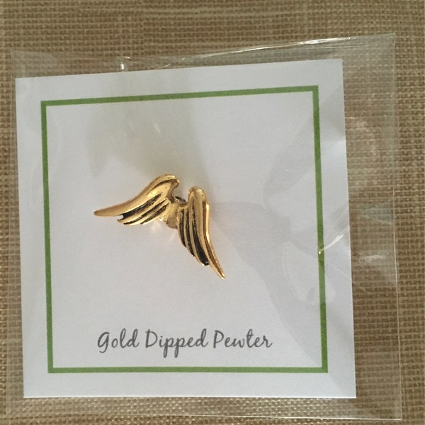 Gold Angel Wings Lapel Pin- CC487G- Angel, Memorial and Remembrance ...