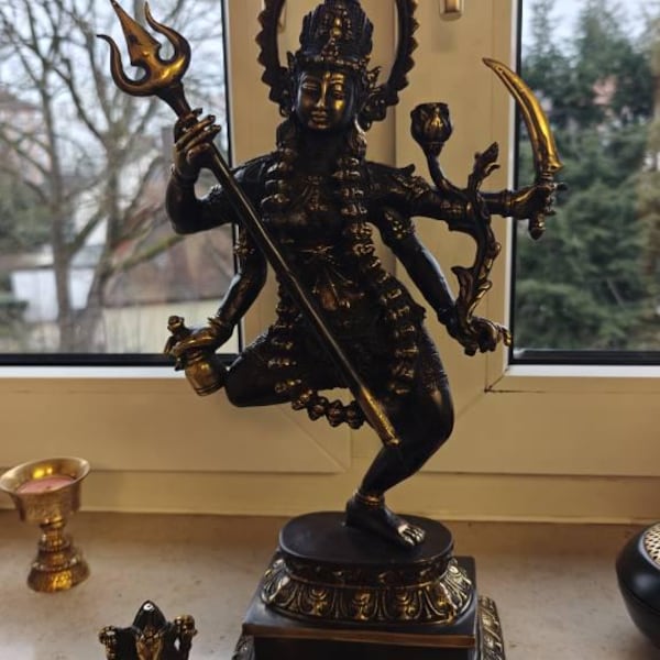Bronze Mahakali Statue, Hindu Goddess Idol, Durga Parvati Form ...