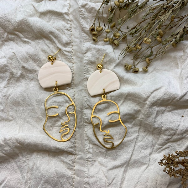 10pcs - Wire Face Charms - Face Pendant - Face Findings - Brass Face ...
