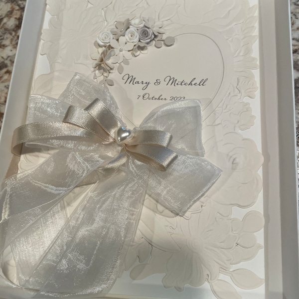 Luxury Handmade Personalized Boxed Wedding Card, Congratulations for ...