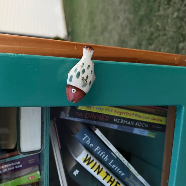 Ceramic FISH Knob -bass Perch Trout Decorative Dresser Drawer Pull ...