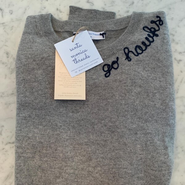 I Can't I've Got Mahj Embroidered CASHMERE Sweater, Mahjong Player ...