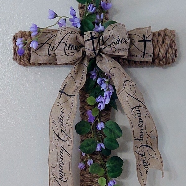 Amazing Grace Ribbon, Religious Ribbon, Tan Ribbon, Burlap Ribbon ...