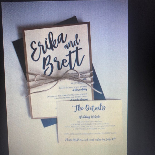 Printed We Do Rustic Wedding Invitation With Twine, Ivory With Kraft ...