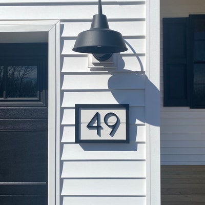Black and White Shiplap House Numbers Address Sign Black House Numbers ...